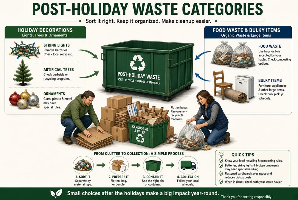The Post-Holiday Cleanup Dumpster: Disposing of Seasonal Decor and Waste